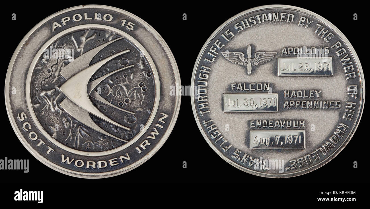 Apollo 15 Flown Silver Robbins Medallion (SN-92 Stock Photo - Alamy