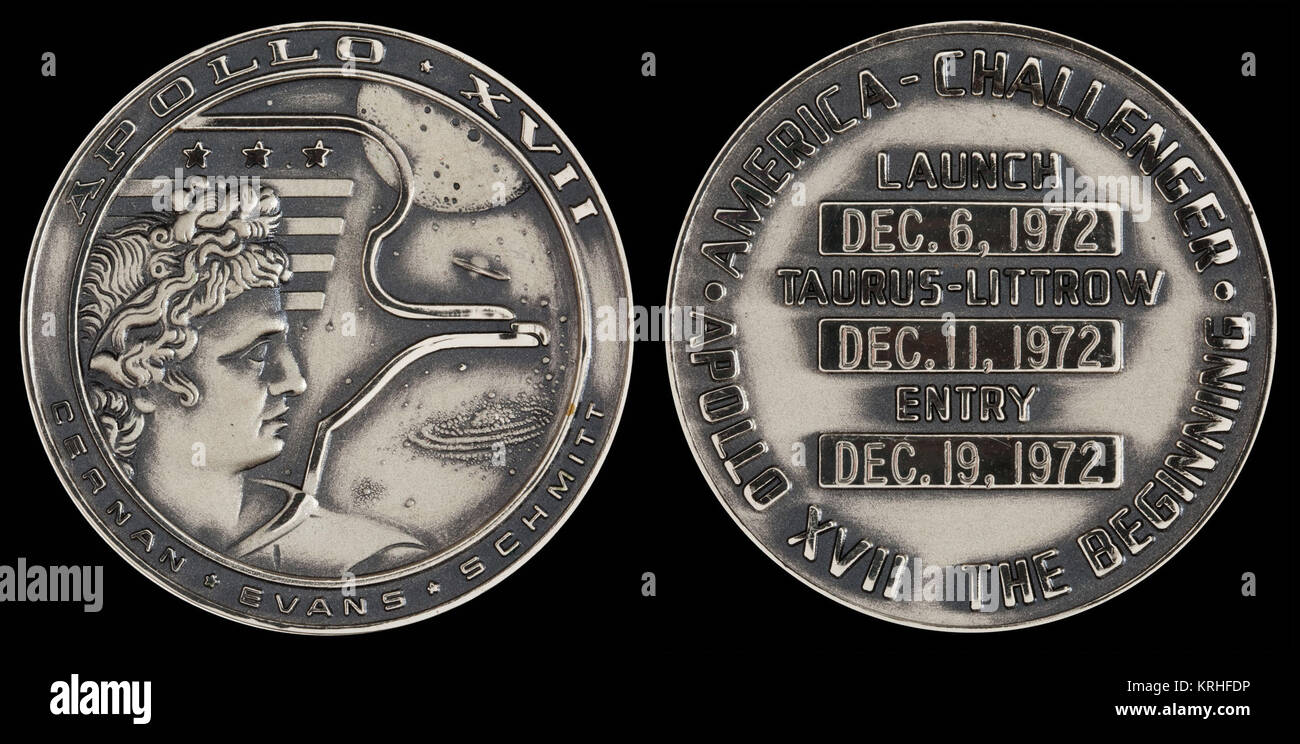 Apollo 17 Flown Silver Robbins Medallion (SN-F39 Stock Photo - Alamy