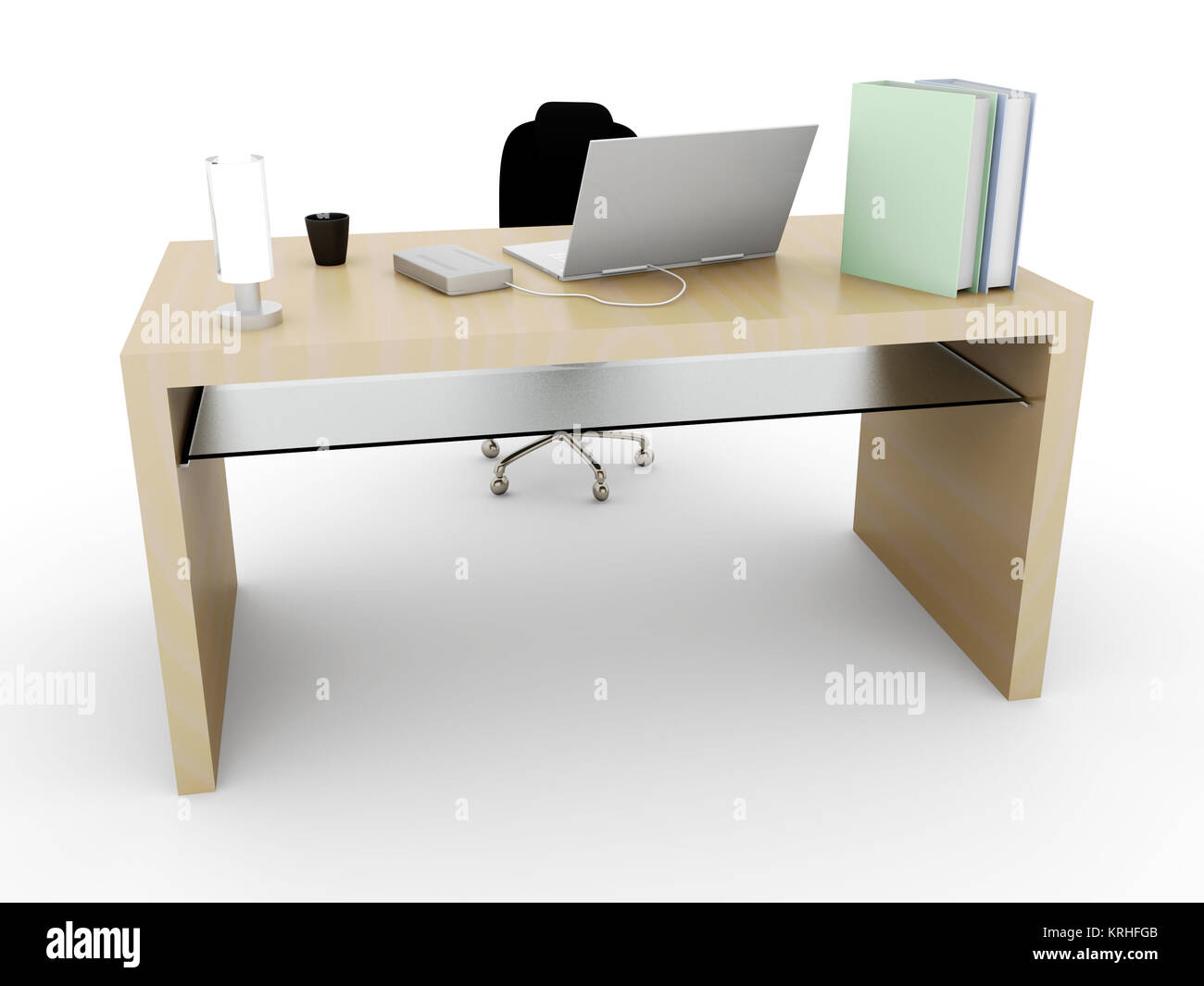 A office workplace. 3D rendered Illustration. Isolated on white Stock ...