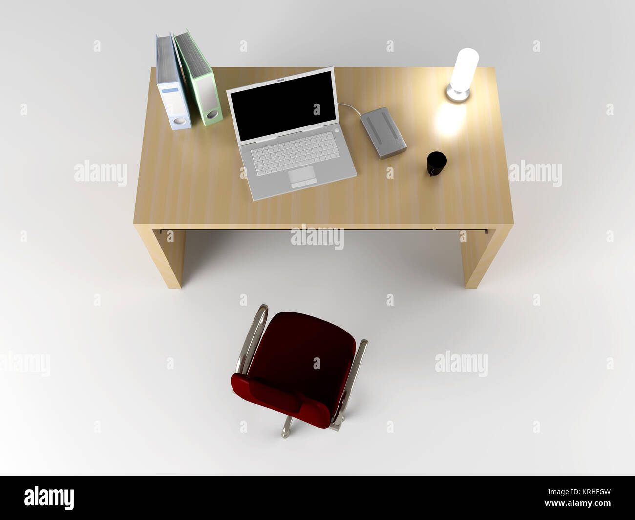 A office workplace. 3D rendered Illustration Stock Photo - Alamy