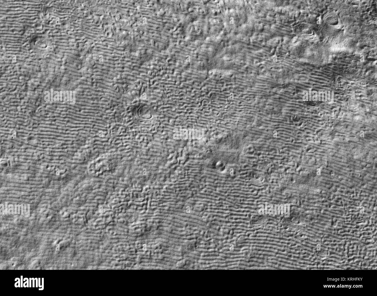 Linear features at the bottom of Reull Vallis by HiRISE Stock Photo - Alamy