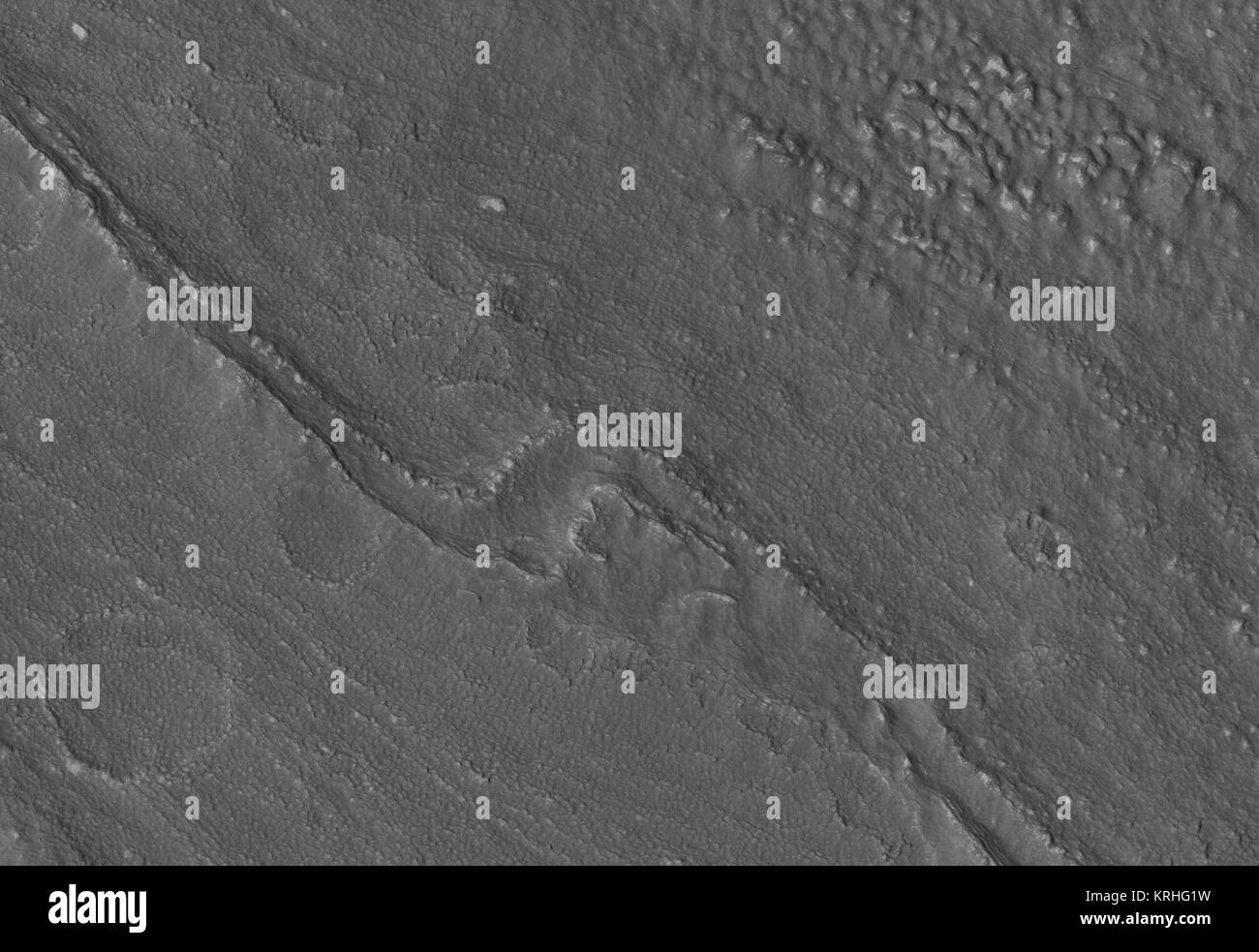 Sinuous feature in Reull Vallis by HiRISE Stock Photo - Alamy