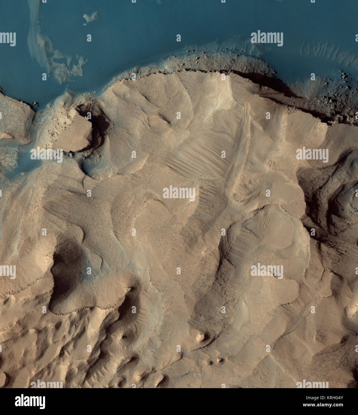 Blocky rocks in Danielson crater by HiRISE Stock Photo - Alamy