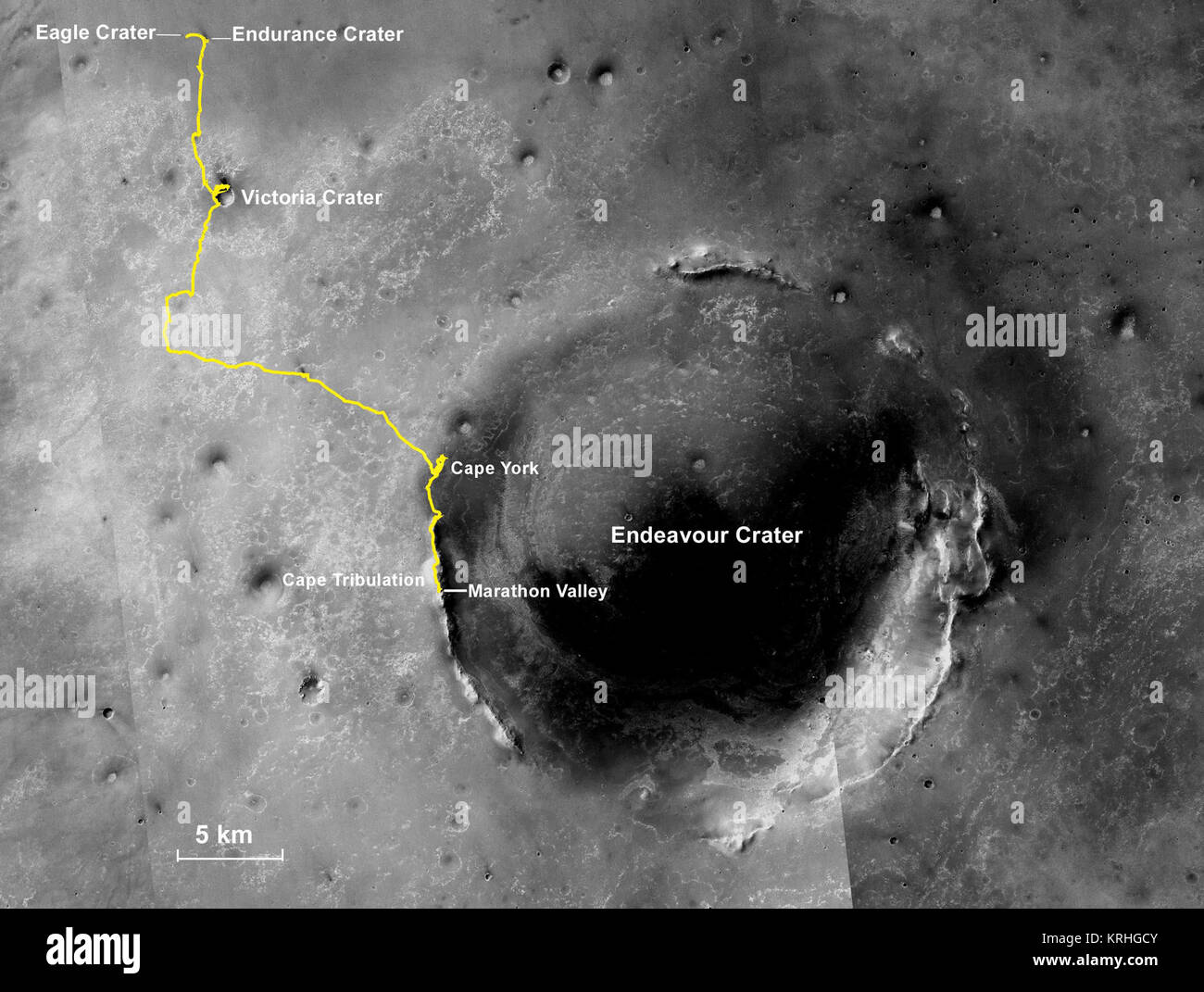Opportunity Rover's Full Marathon-Length Traverse Stock Photo - Alamy