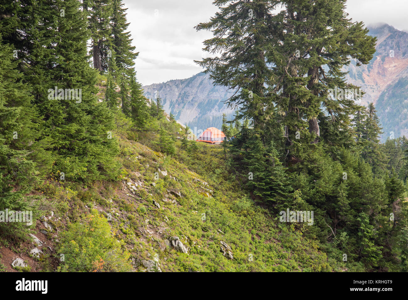 Tent in mountains road hi-res stock photography and images - Alamy
