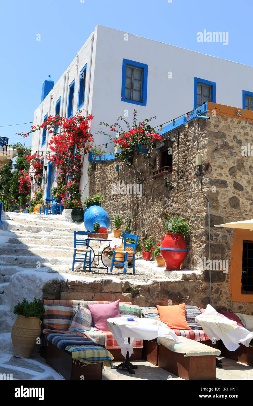 Traditional colors for Greek architecture Stock Photo - Alamy