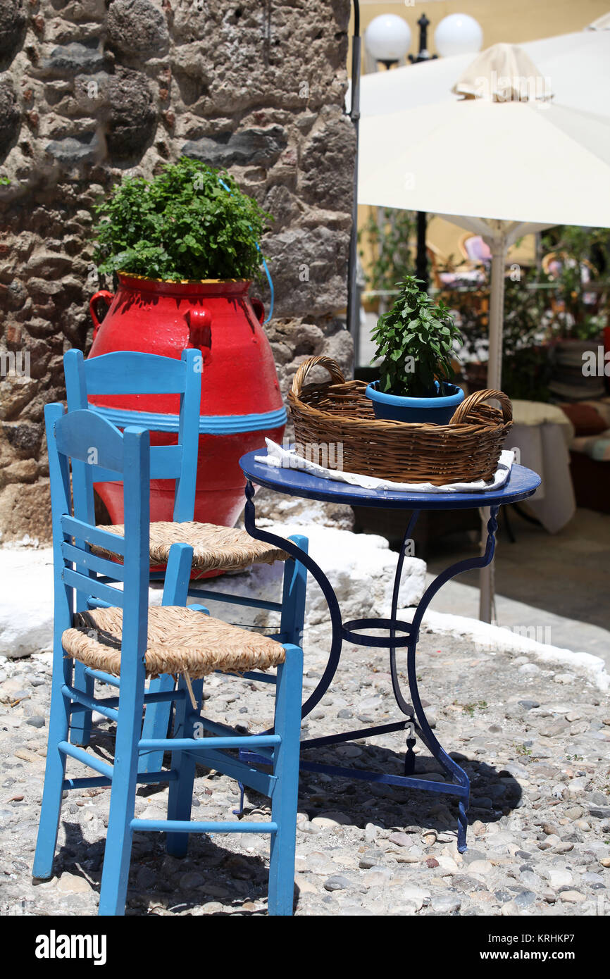 Traditional colors for Greek architecture Stock Photo - Alamy