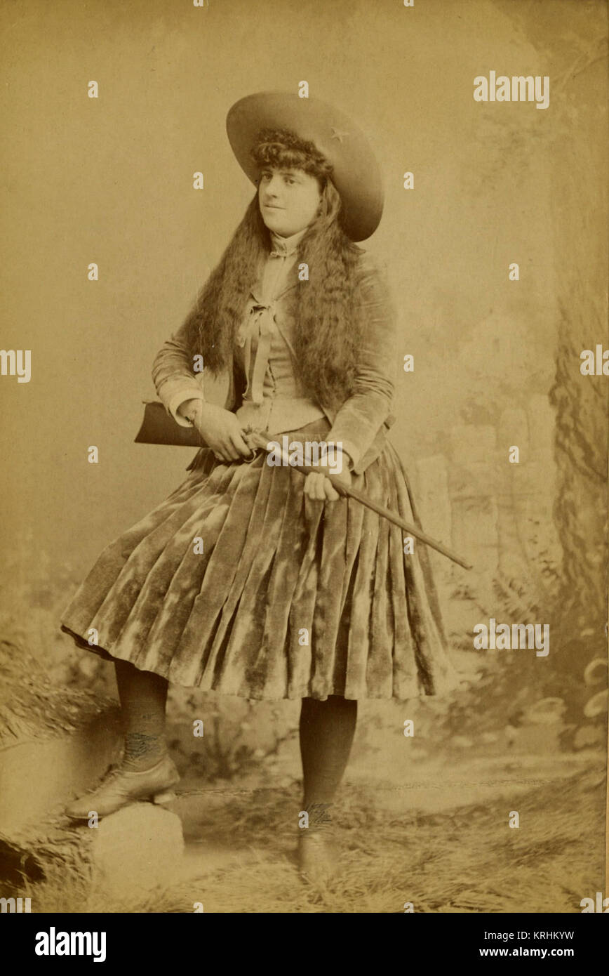 Female Wild West Sharpshooter With Rifle, 1889 Stock Photo - Alamy