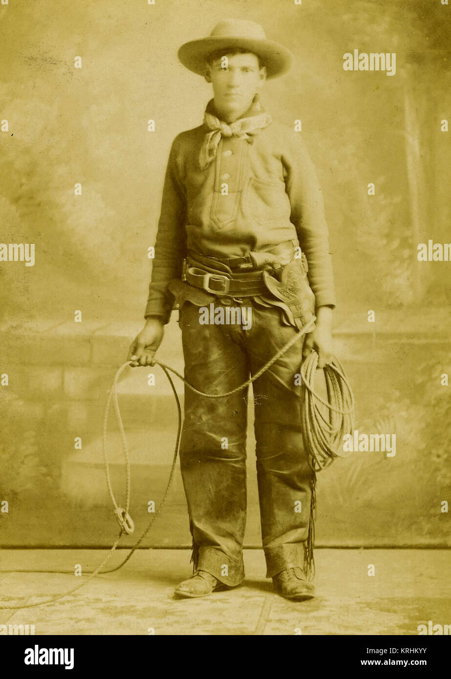 Armed Wild West Cowboy, Arizona, Ca. 1890S Stock Photo - Alamy