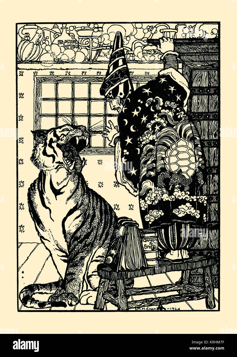 The Wizard and his Tiger Stock Photo - Alamy