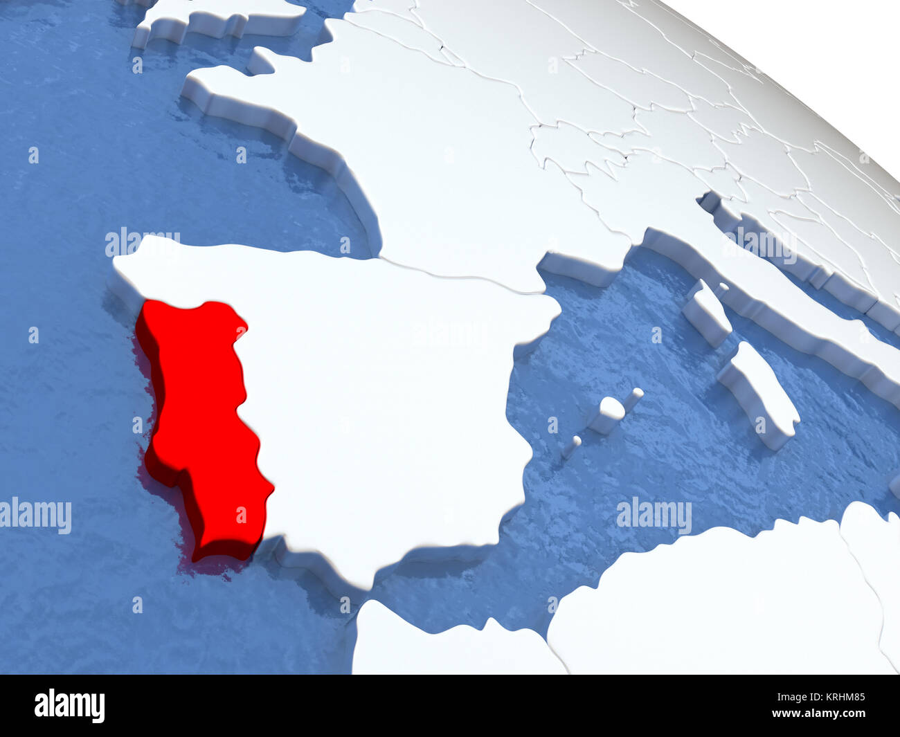 3d map portugal hi-res stock photography and images - Alamy