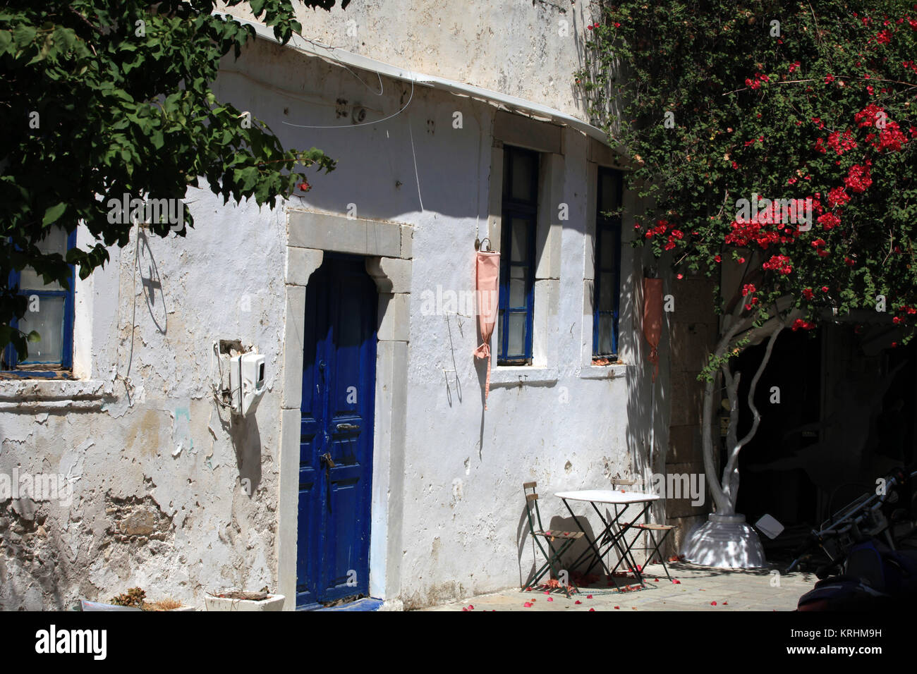 Traditional colors for Greek architecture Stock Photo - Alamy