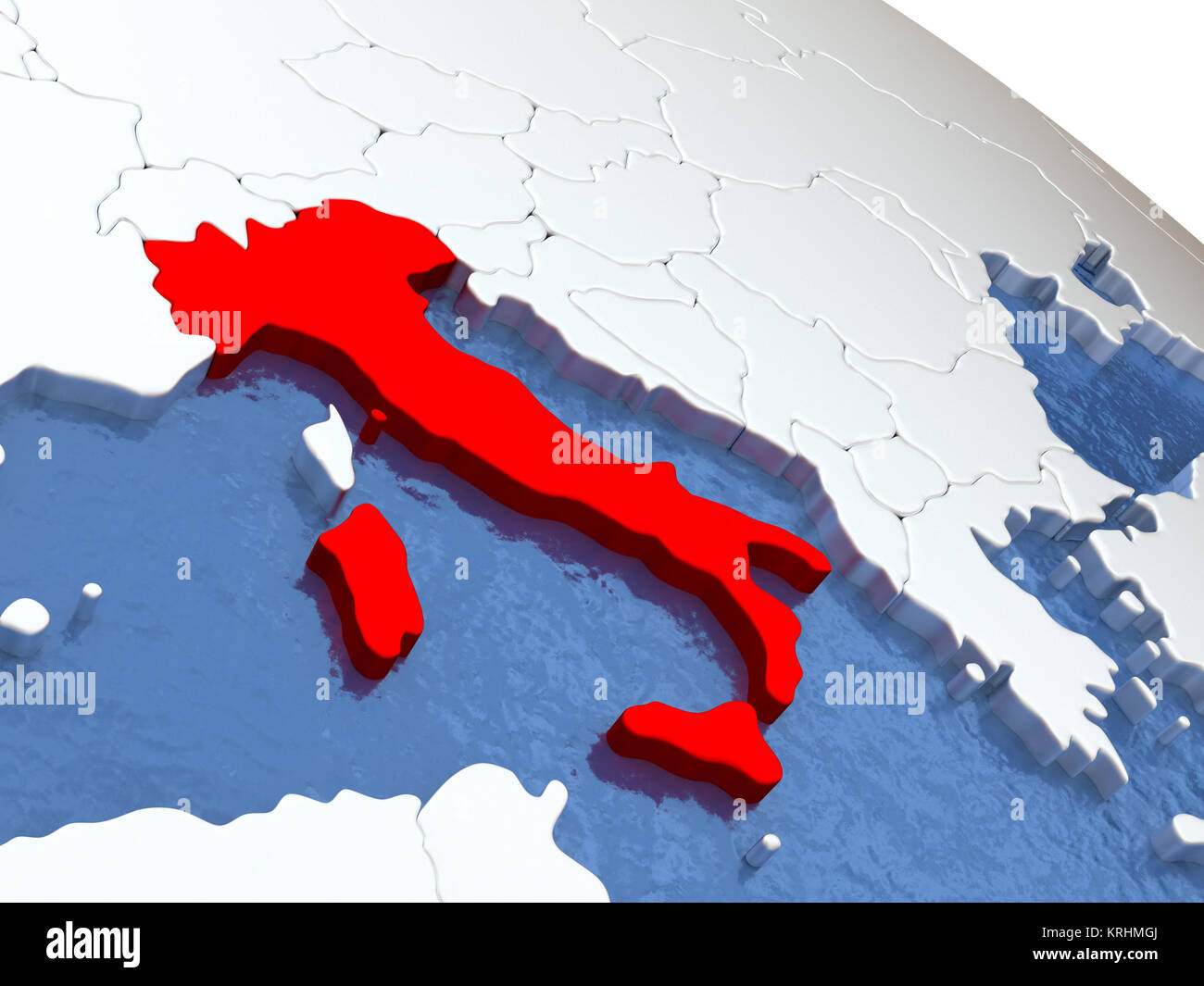 Italy location on globe