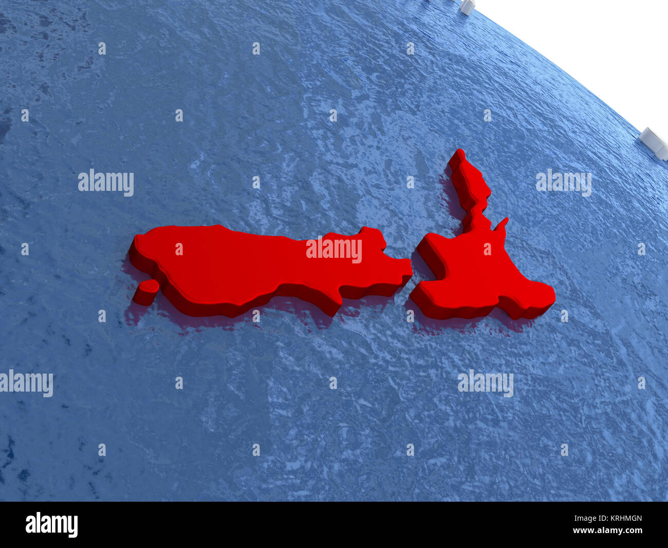 New Zealand on globe Stock Photo - Alamy