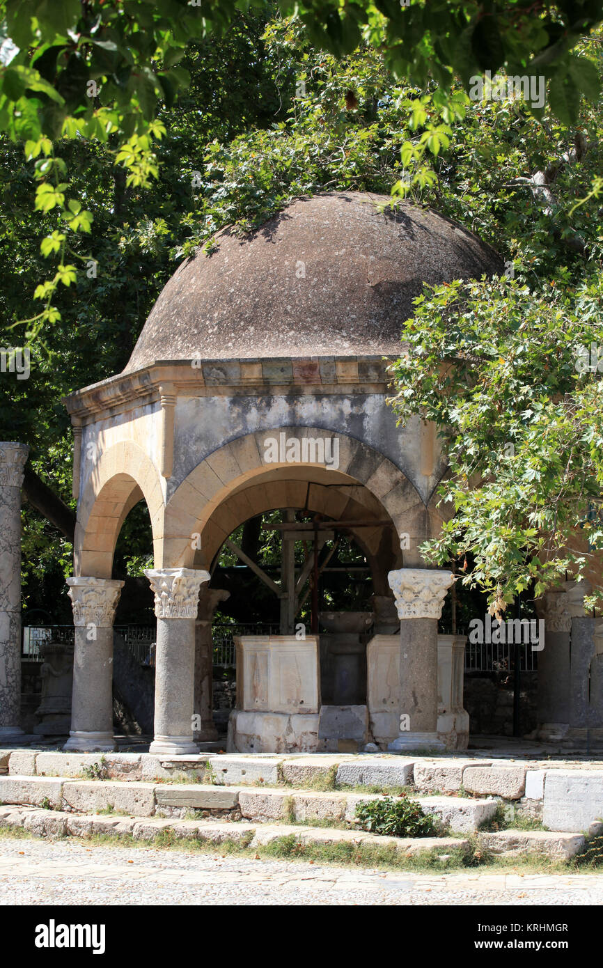 The Plateia of the Plane Tree of Hippocrates in Kos town. Greece Stock ...