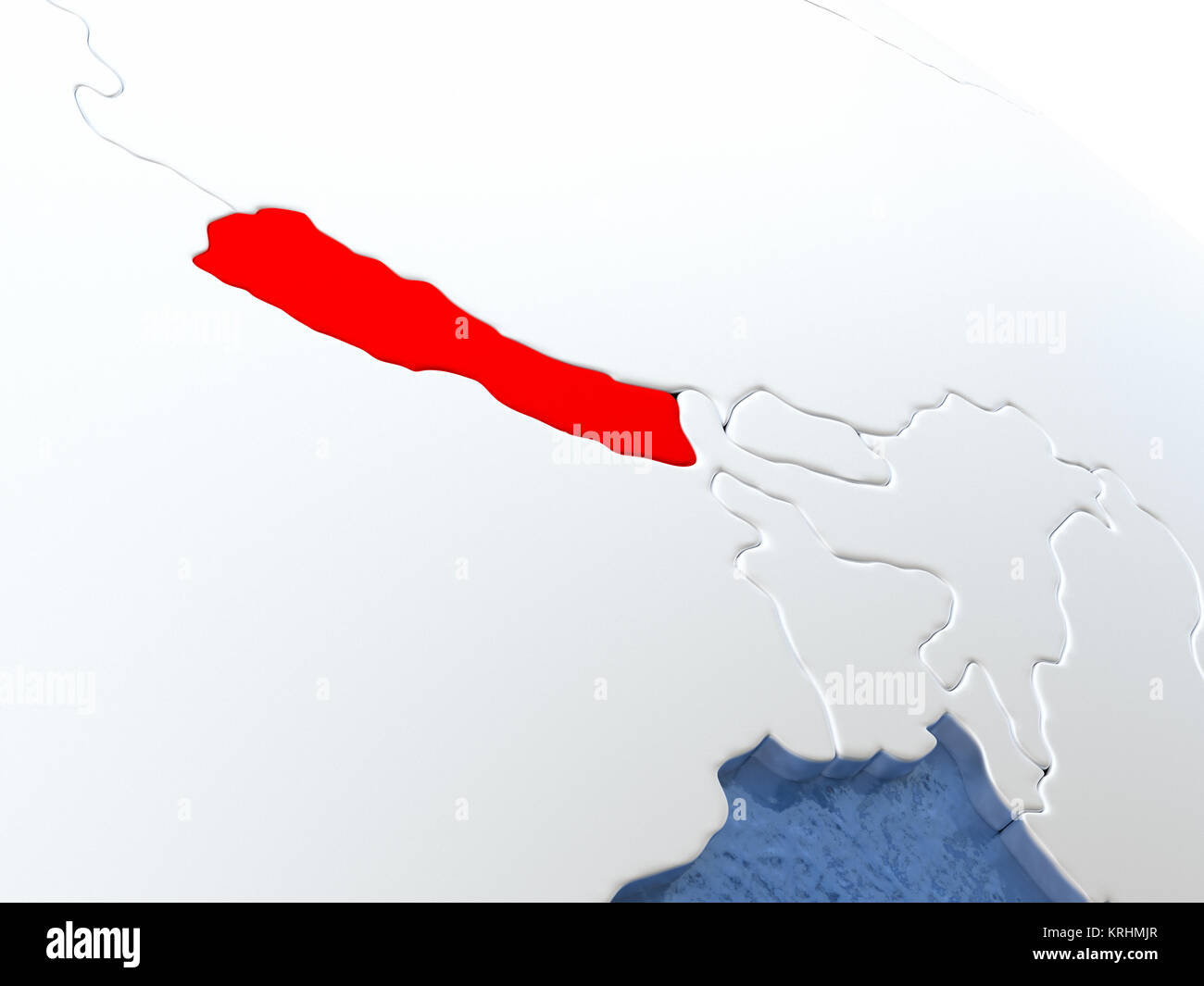 Nepal on globe Stock Photo - Alamy