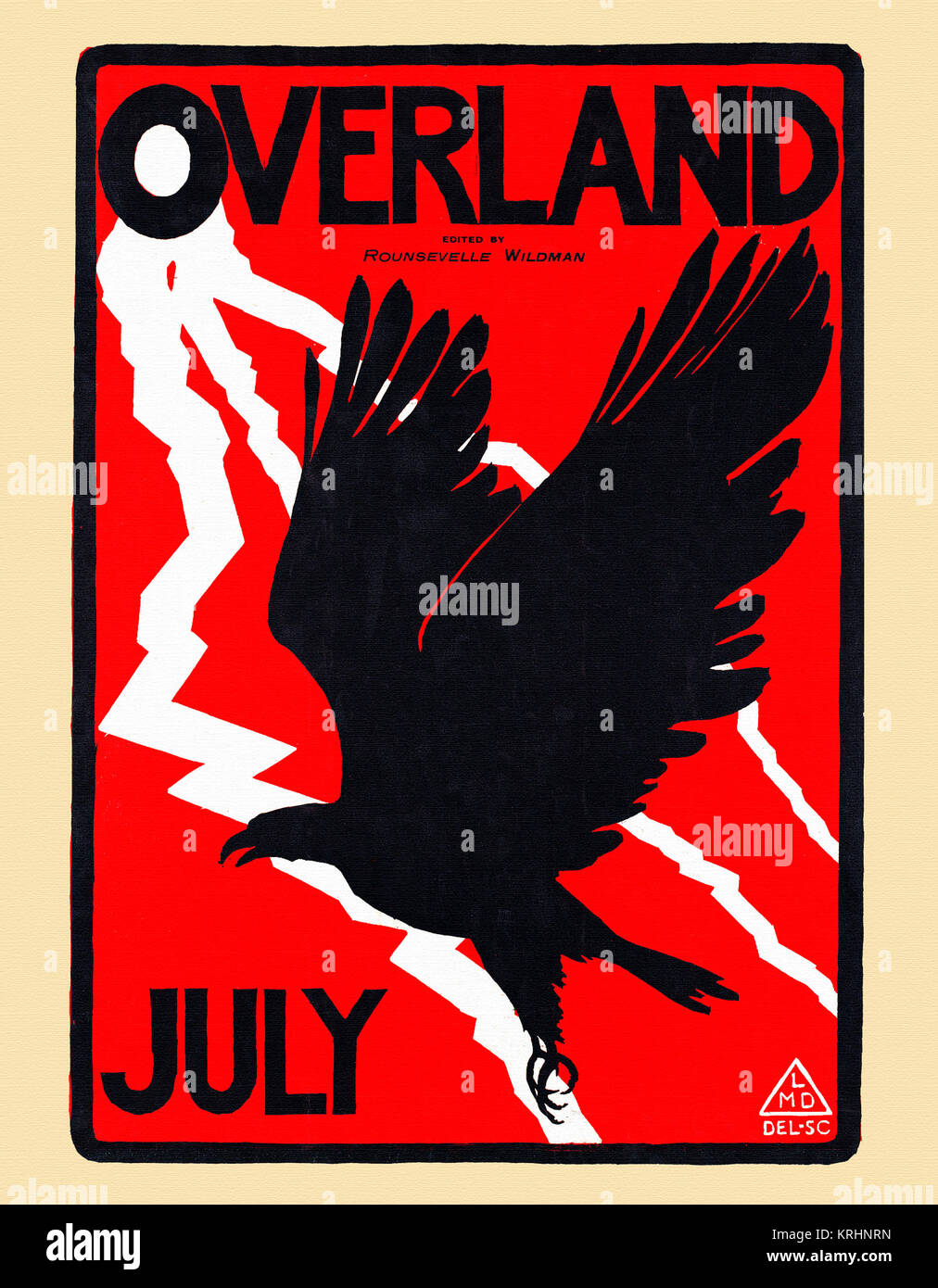 An advertising poster featuring a large black bird Stock Photo - Alamy