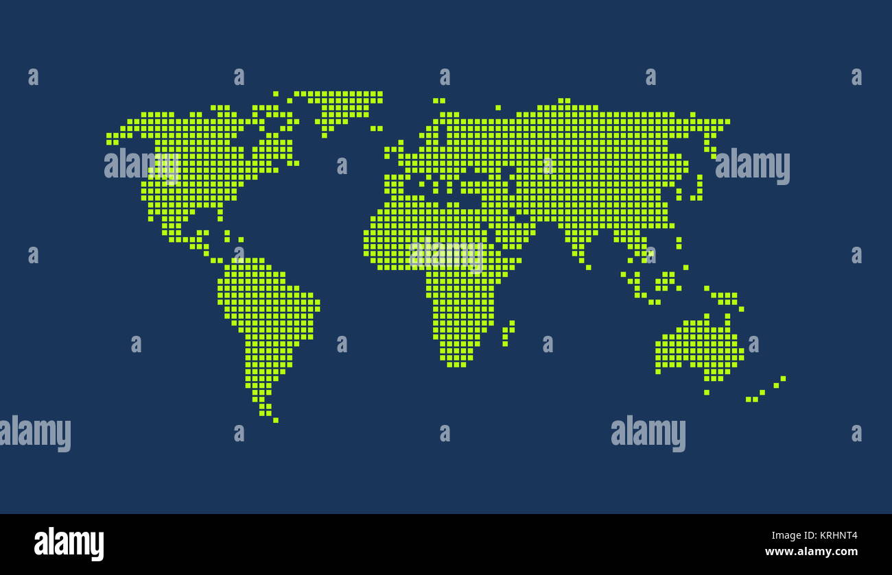 modern world map cyan Stock Photo - Alamy