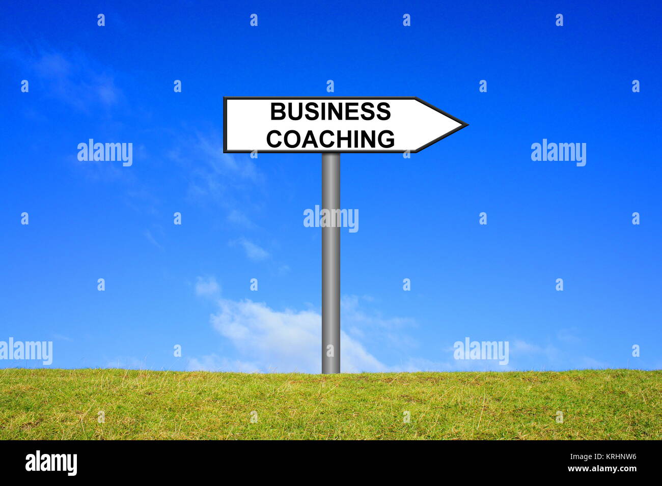 signpost sign showing busness coaching Stock Photo - Alamy
