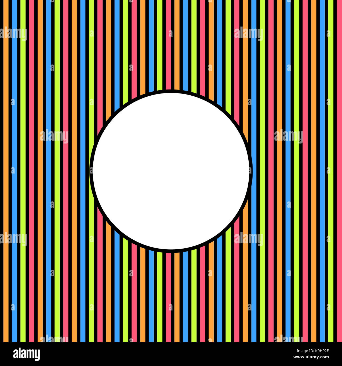 colorful stripe pattern with an empty circle Stock Photo - Alamy