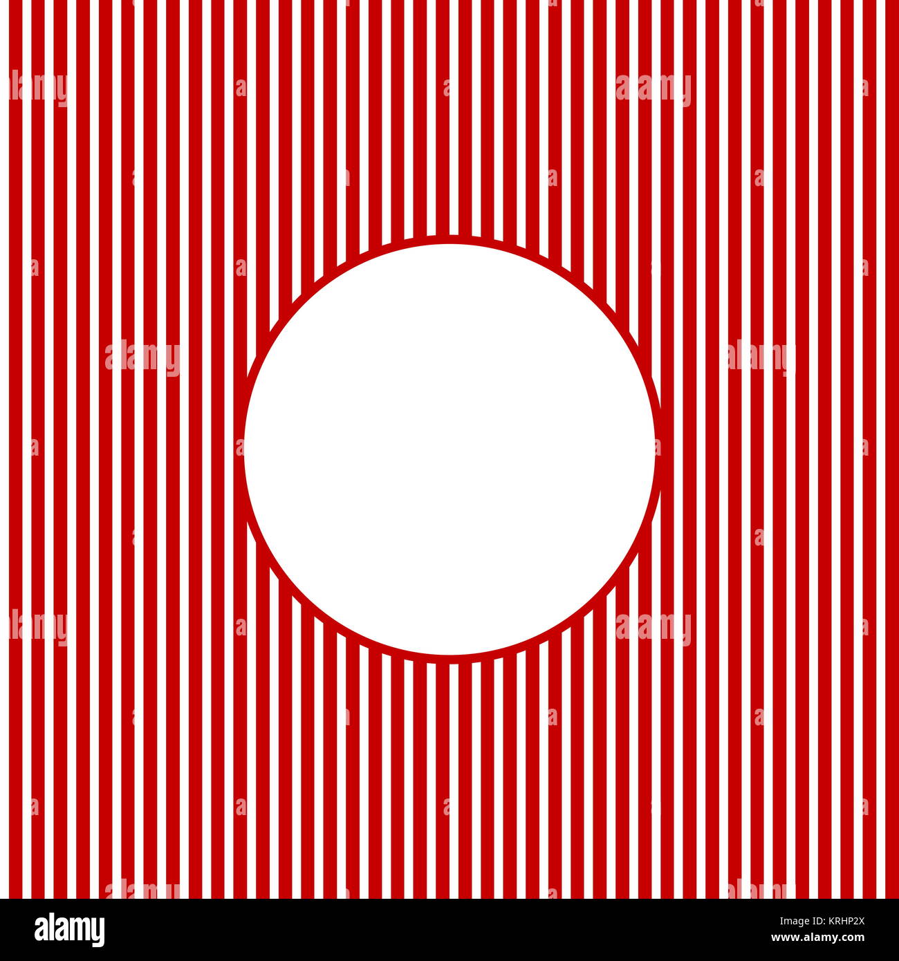 stripe pattern red white with empty circle Stock Photo - Alamy
