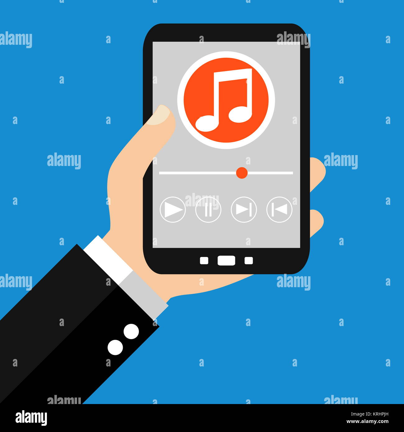 listen to music with the smartphone Stock Photo - Alamy