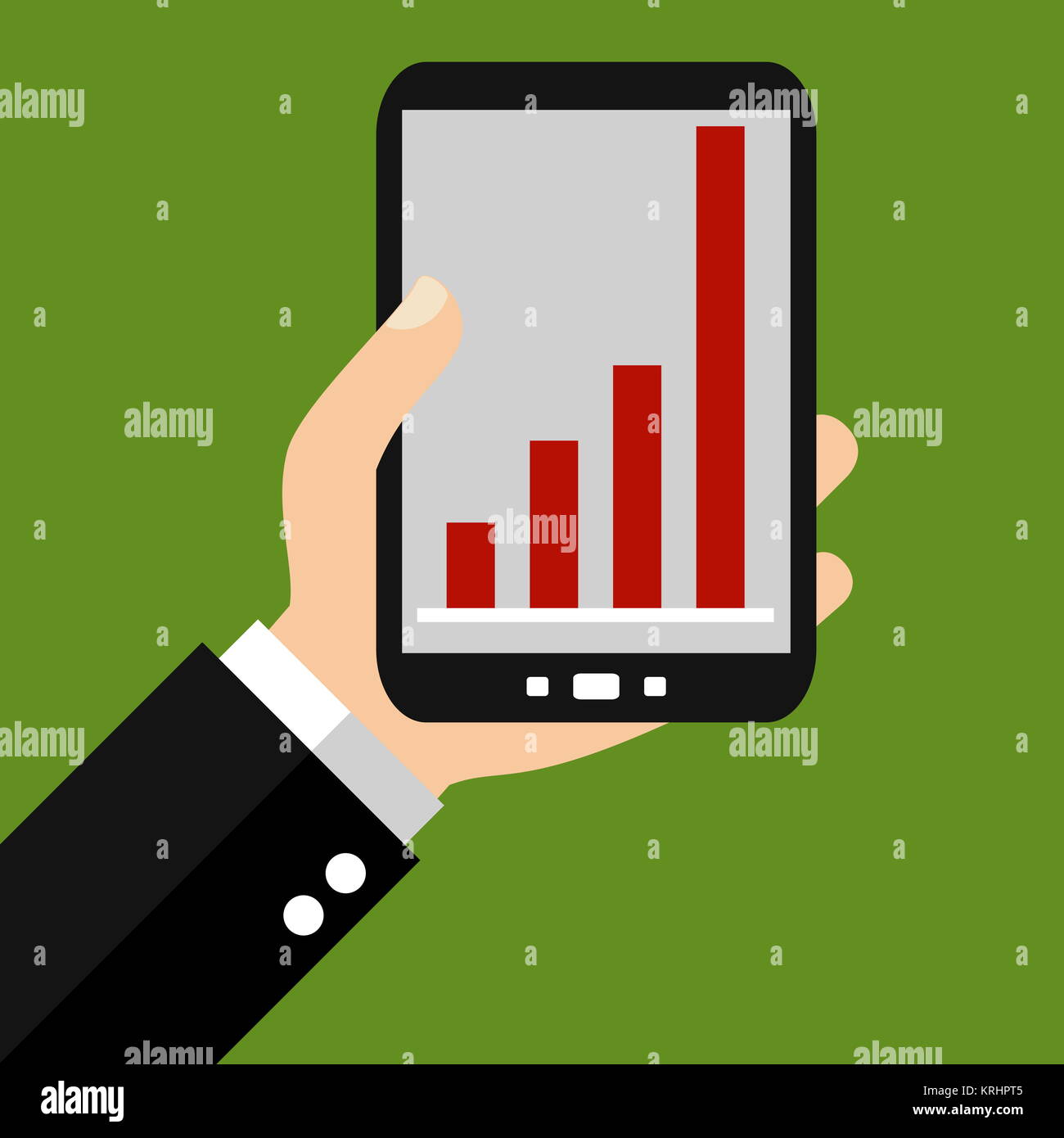bar graph on the smartphone Stock Photo - Alamy
