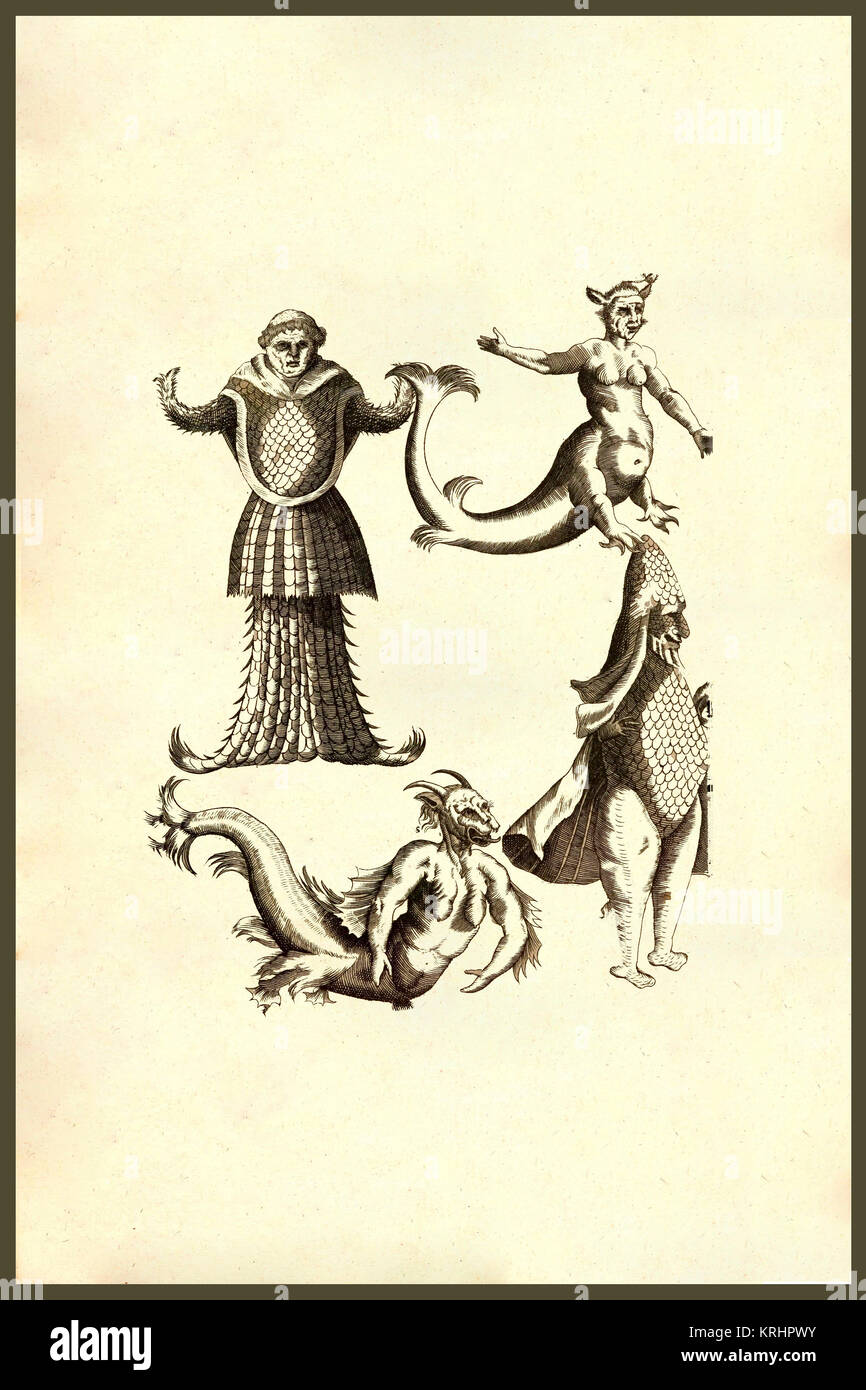 "A triton, a sea monster Monarch, a sea monster Bishop, and a maritime ...