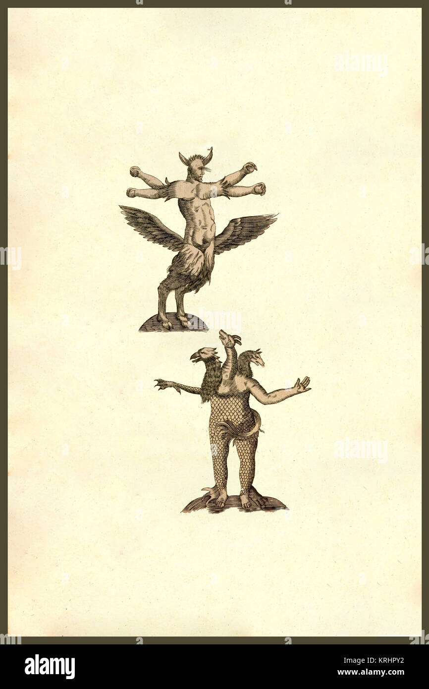 "Man like creatures. From the 1642 book Monstrorum Historia by Ulisse ...
