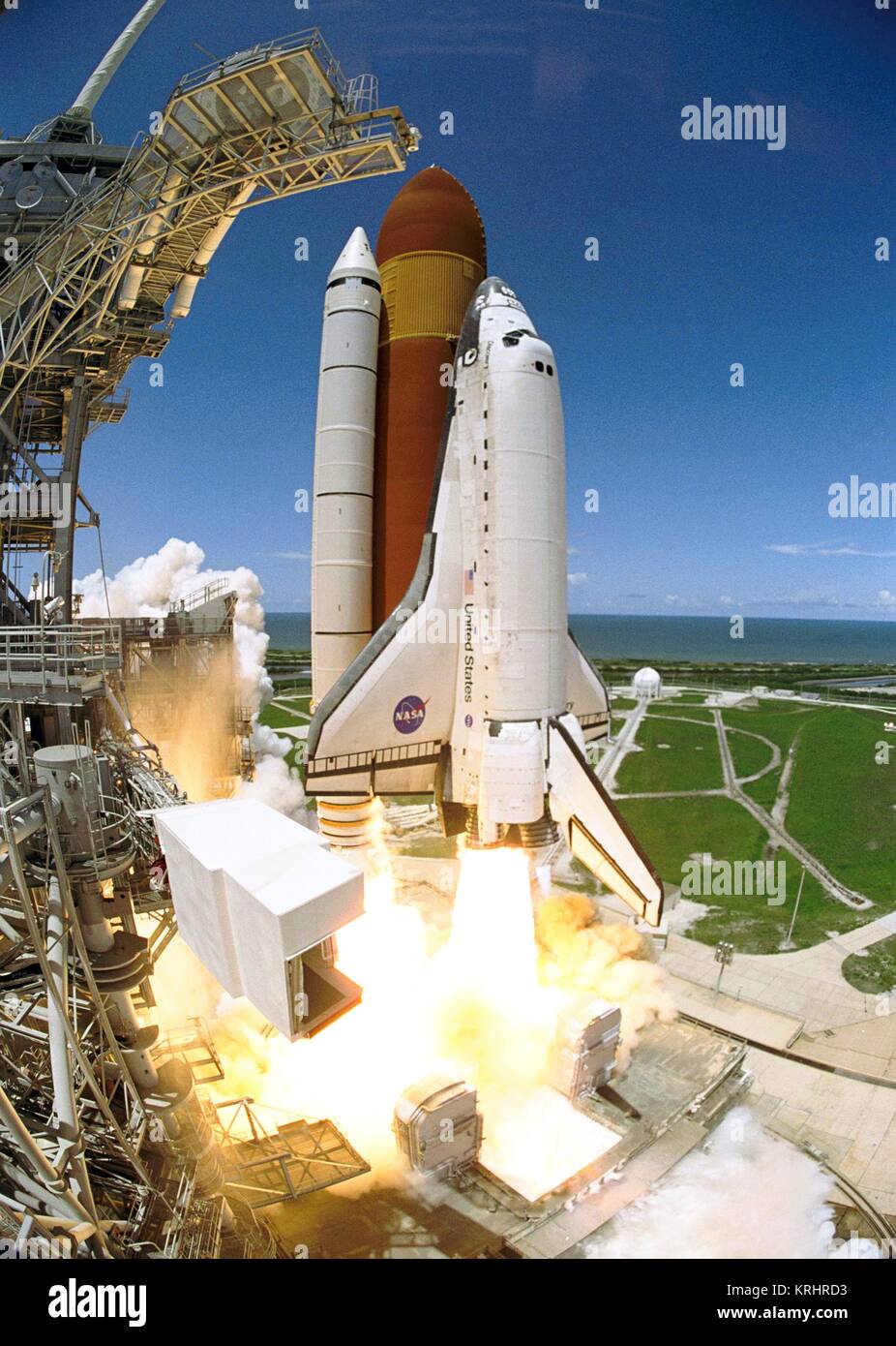 The NASA International Space Station Space Shuttle Discovery launches ...