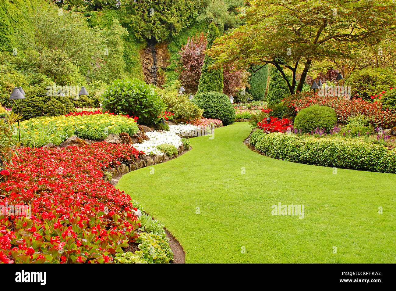 Lush colorful botanical garden Stock Photo - Alamy