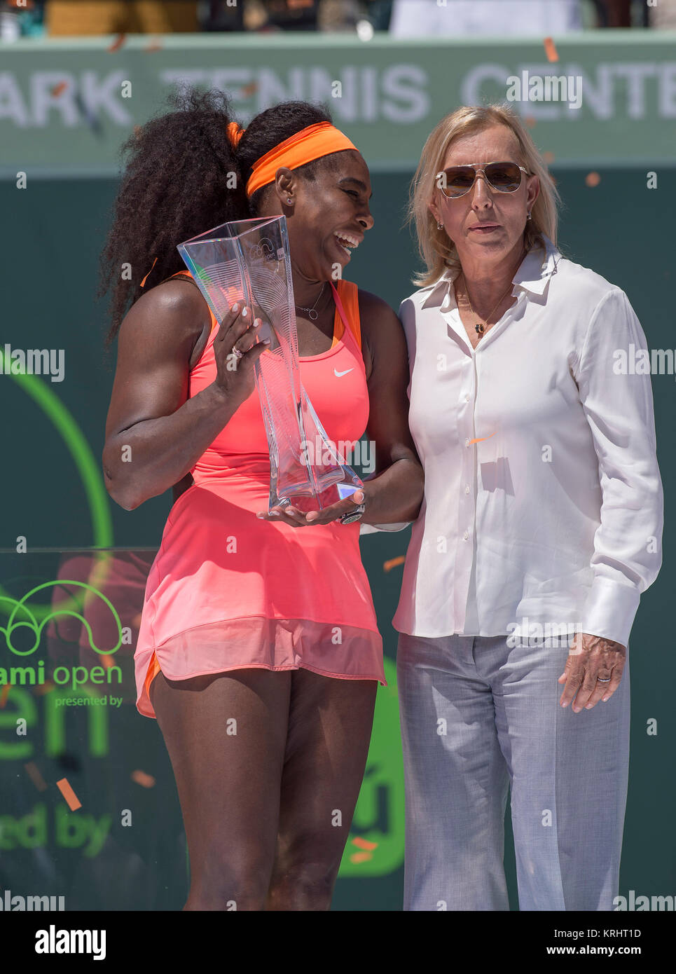 KEY BISCAYNE, FL - APRIL 04: Serena Williams poses with the Butch ...
