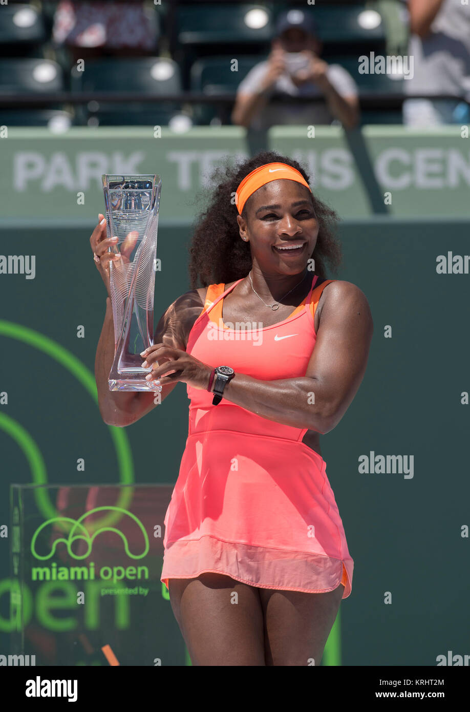 KEY BISCAYNE, FL - APRIL 04: Serena Williams poses with the Butch ...