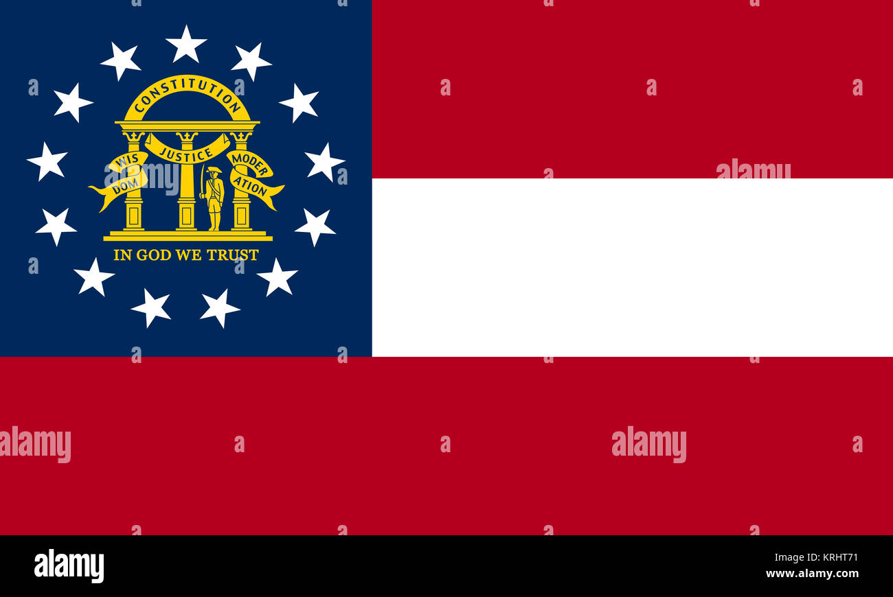 Flag of Georgia state correct size, colors Stock Photo - Alamy