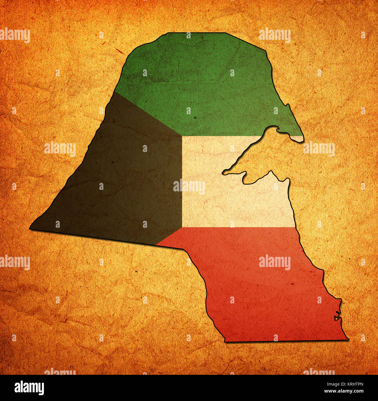 kuwait territory with flag Stock Photo - Alamy