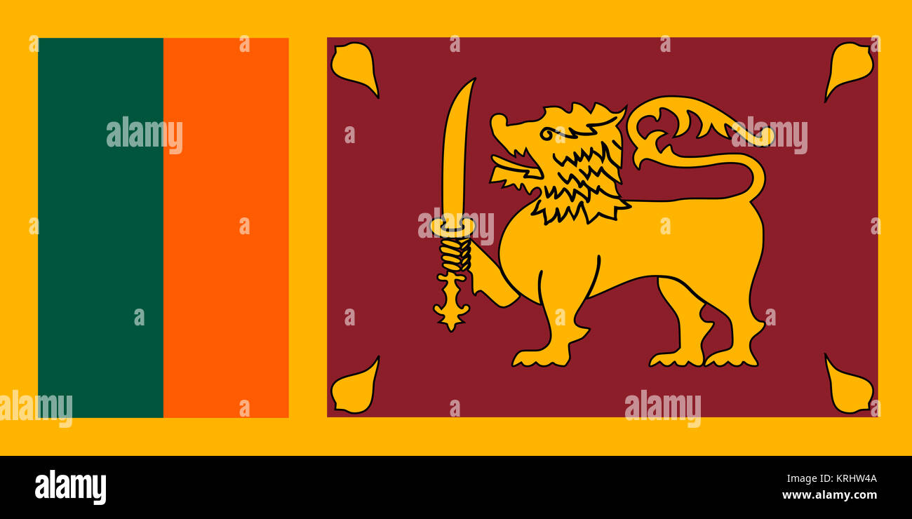 Flag of Sri Lanka, correct size and colors Stock Photo - Alamy