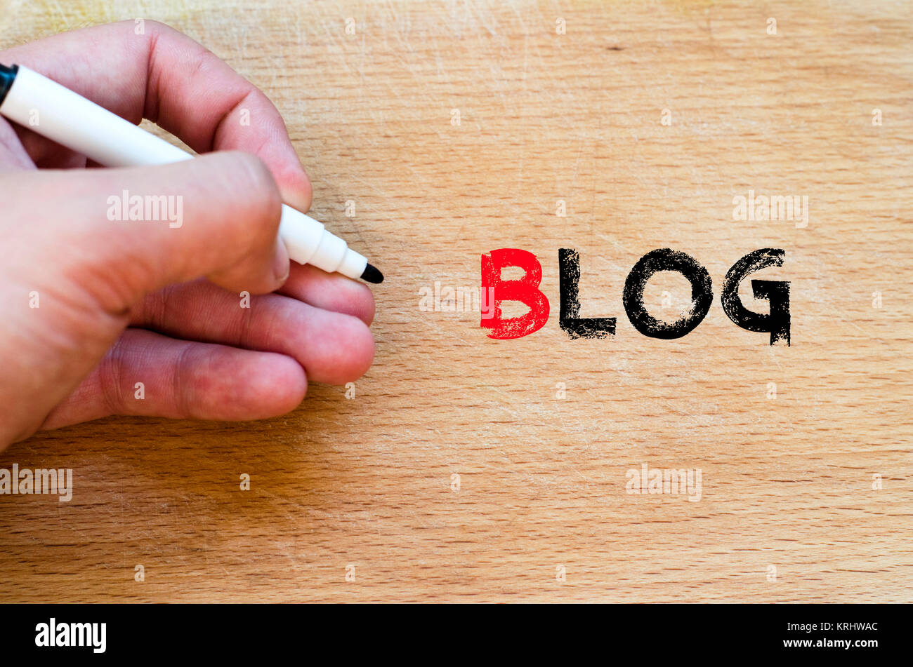 Blog text concept Stock Photo - Alamy