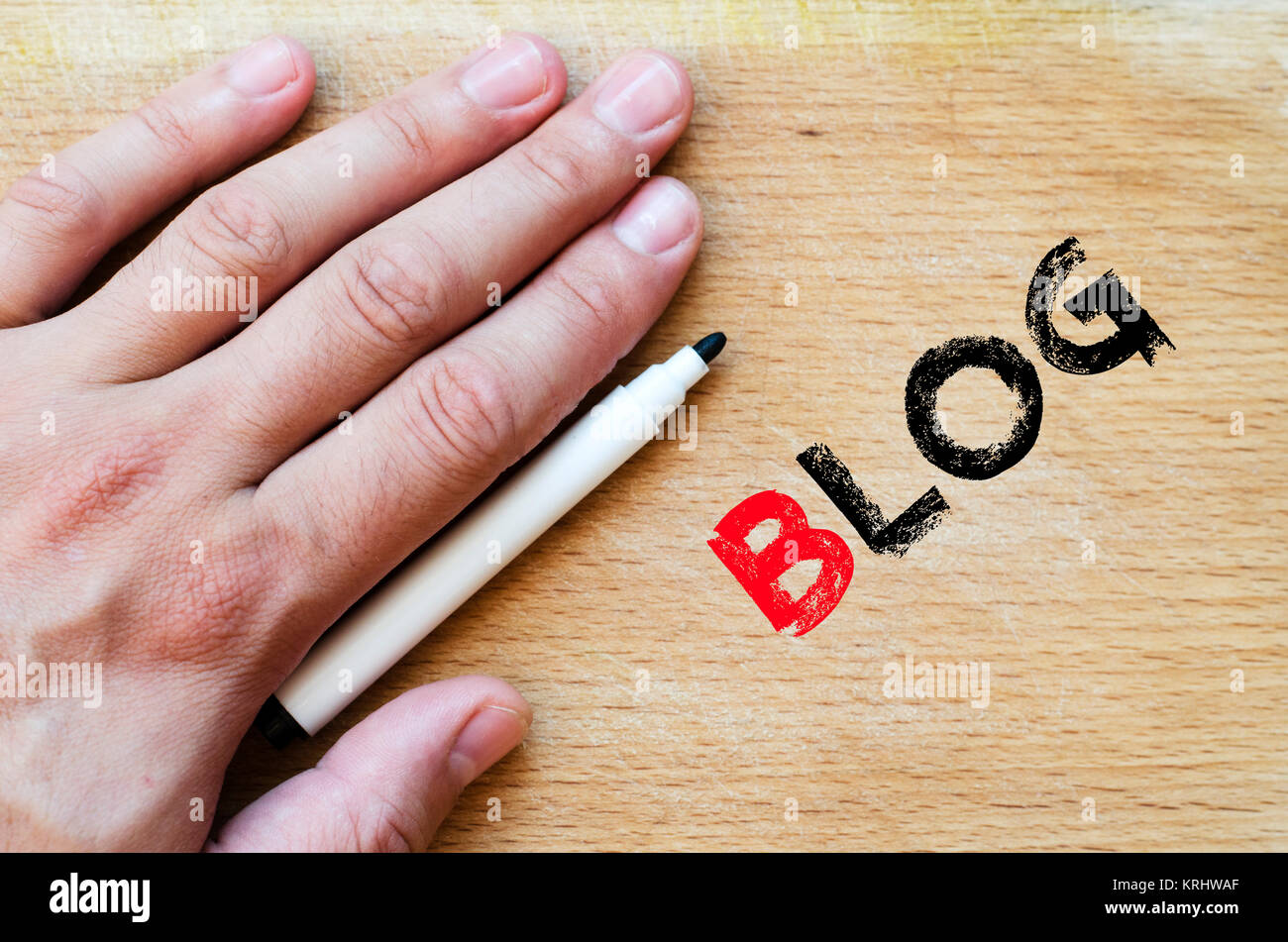 Blog text concept Stock Photo - Alamy