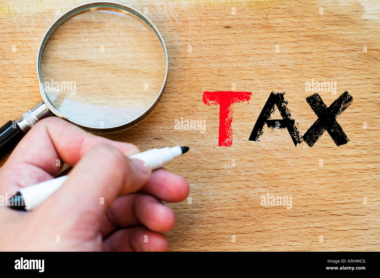 Tax text concept Stock Photo - Alamy