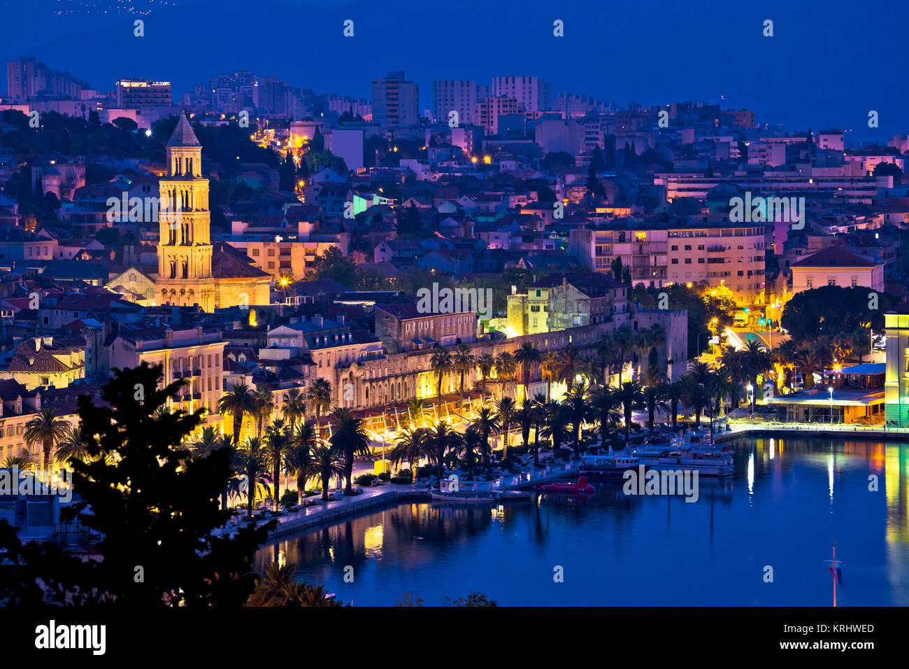 Split waterfront blue evening view Stock Photo - Alamy