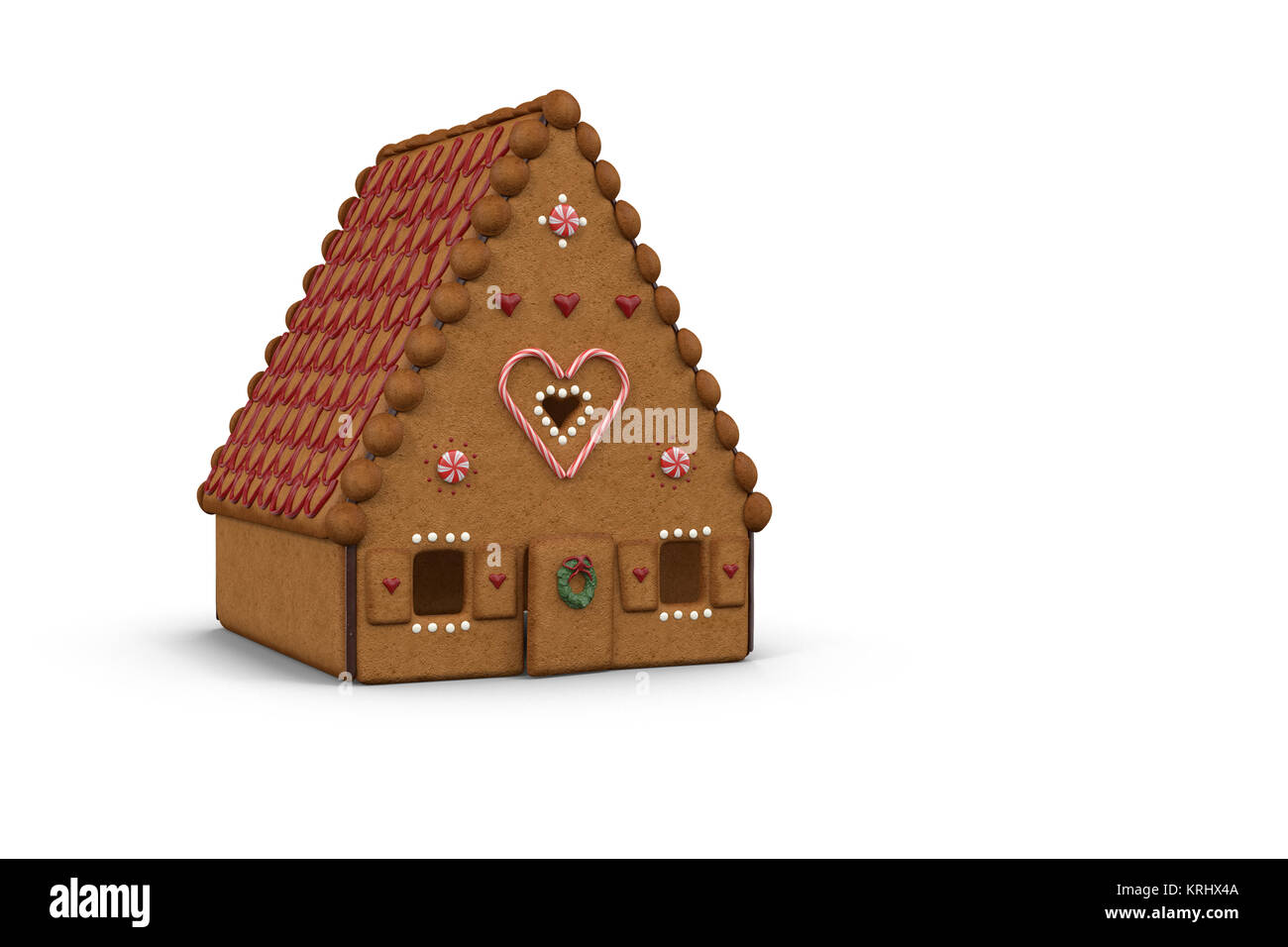Beautiful gingerbread house on a white background Stock Photo - Alamy