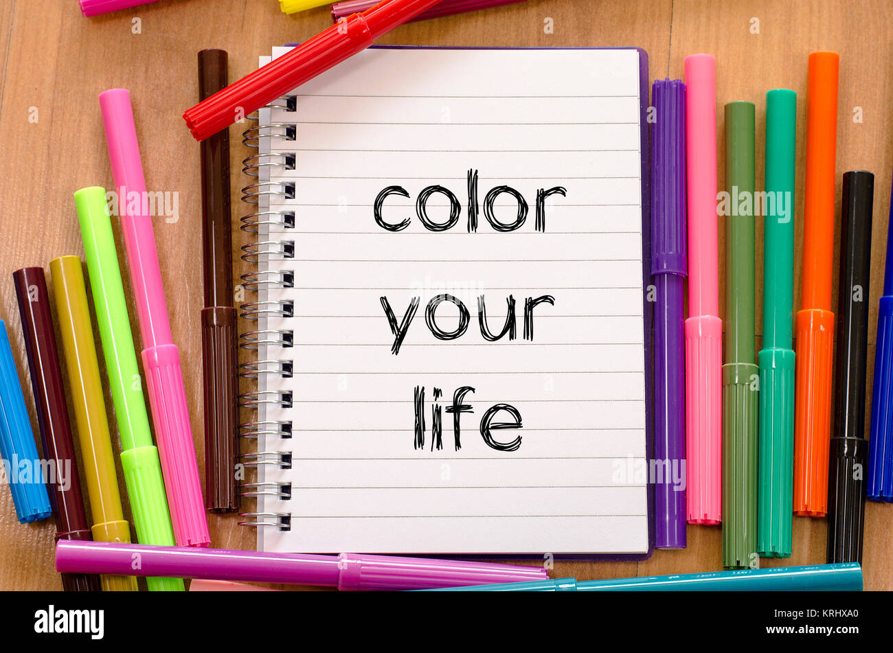 Color your life text concept Stock Photo - Alamy