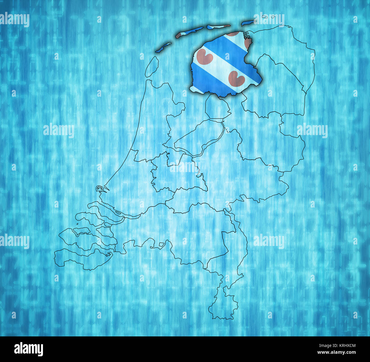 friesland on map of provinces of netherlands Stock Photo - Alamy