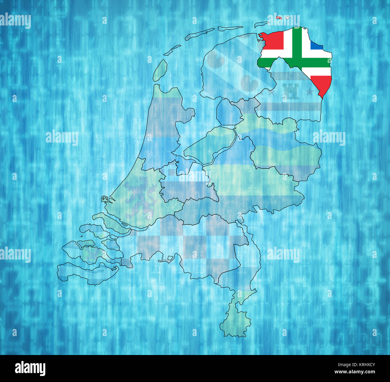 groningen on map of provinces of netherlands Stock Photo - Alamy