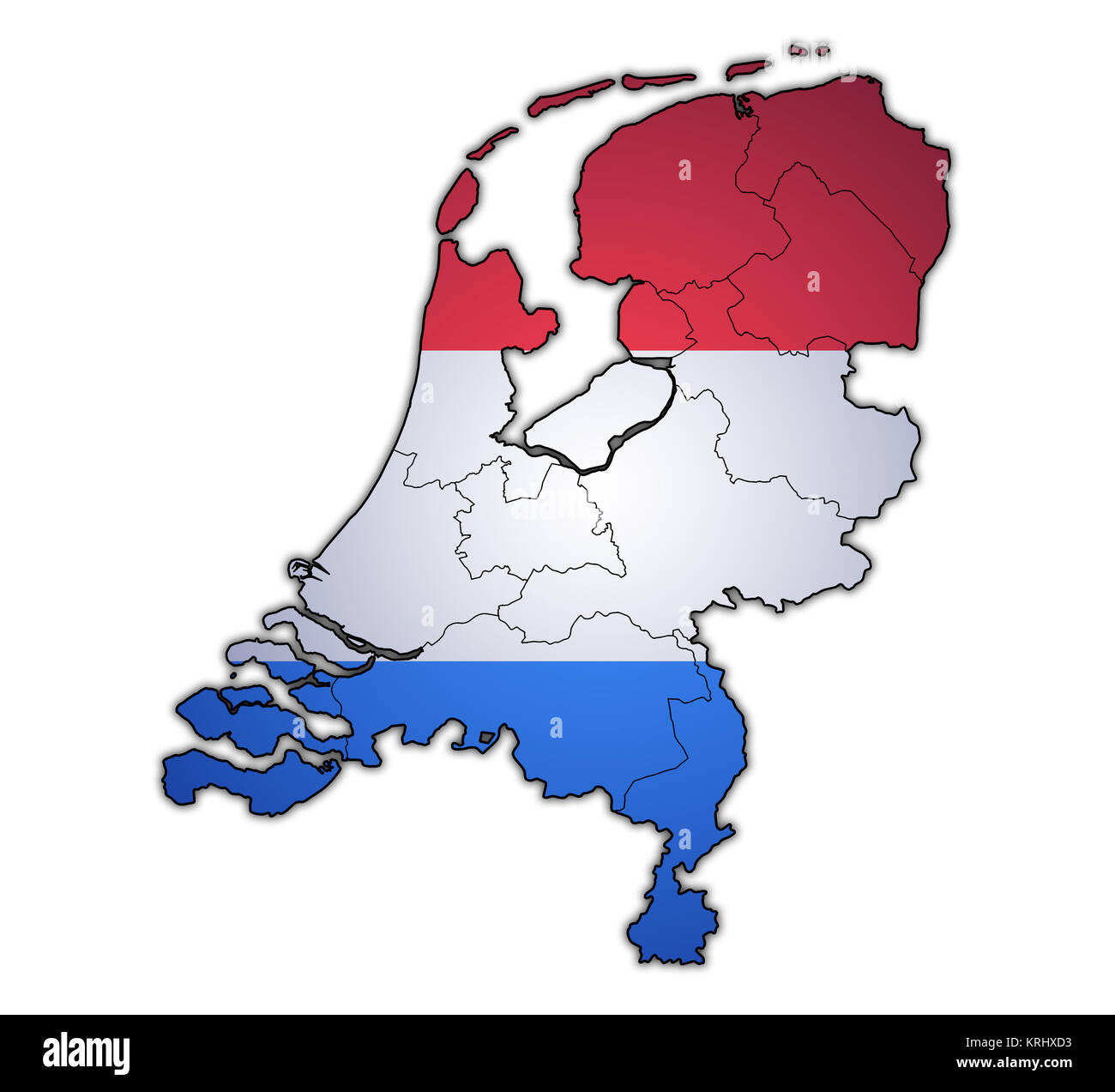 Netherlands map outline Cut Out Stock Images & Pictures - Alamy