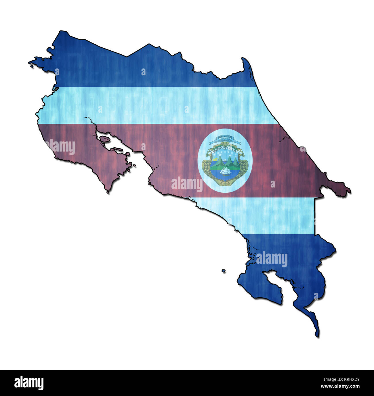 costa rica territory with flag Stock Photo - Alamy