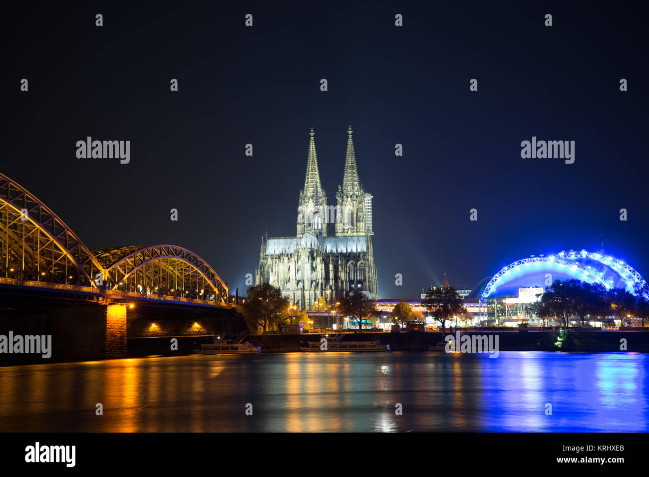 Cologne Cathedral by Night Stock Photo - Alamy