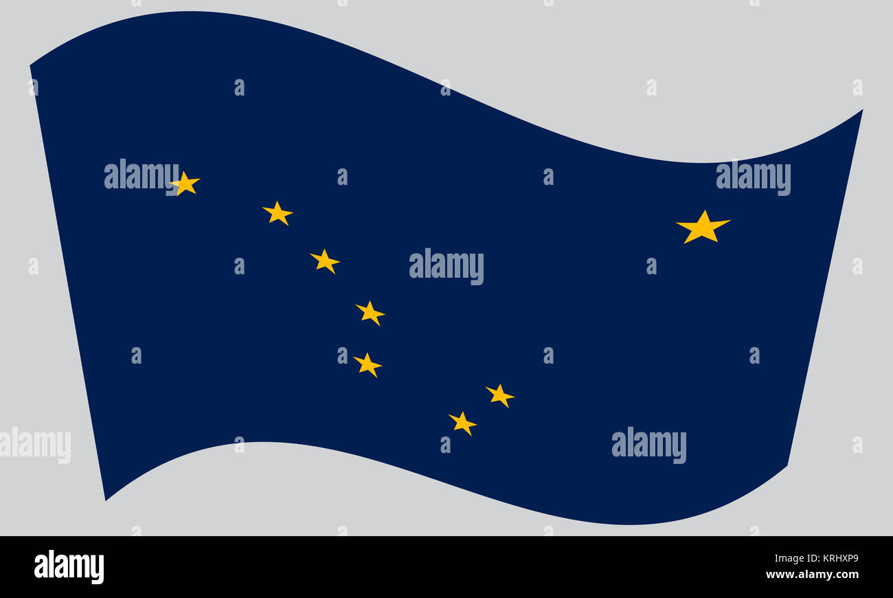Flag of Alaska waving on gray background Stock Photo - Alamy