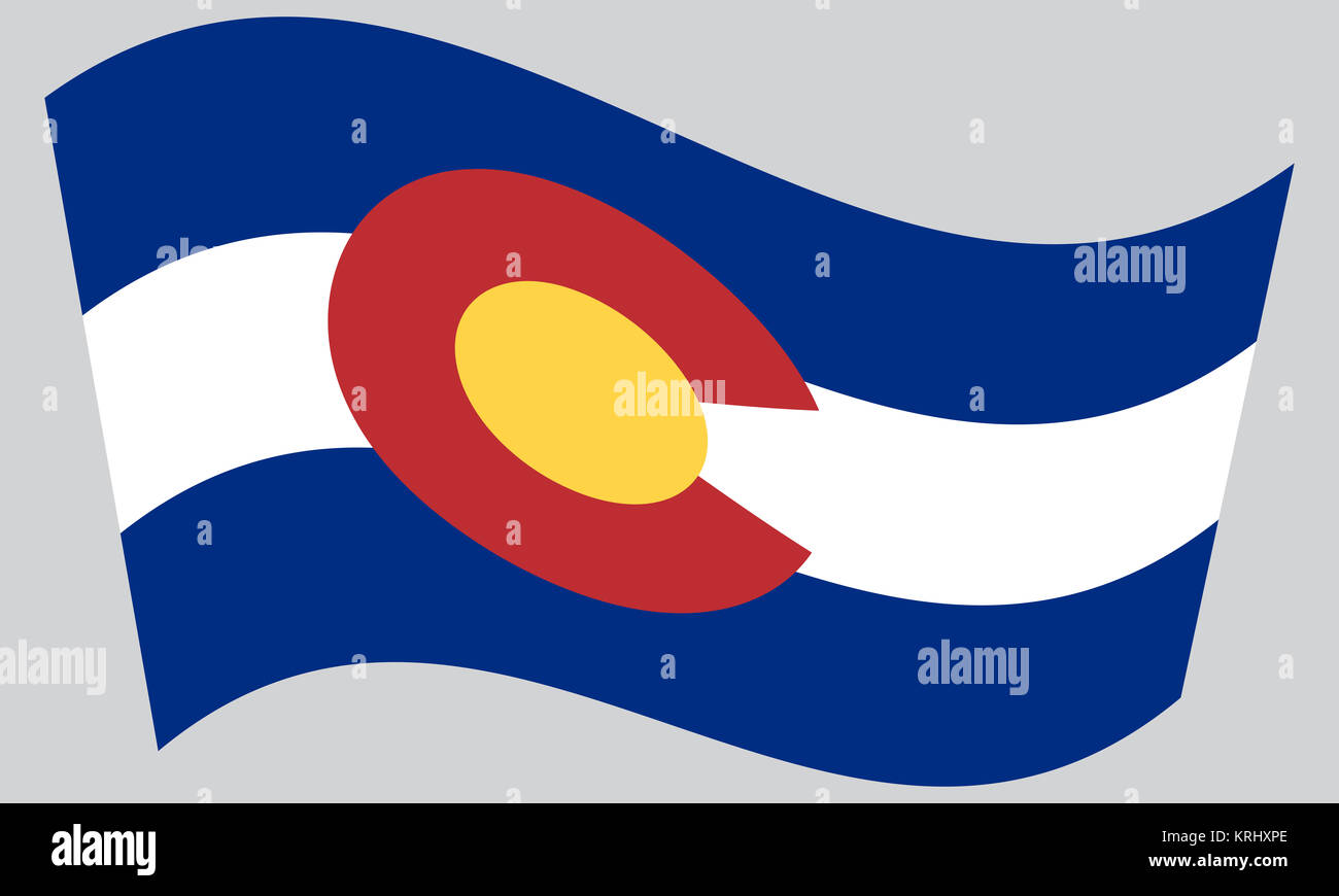 Flag of Colorado waving on gray background Stock Photo - Alamy