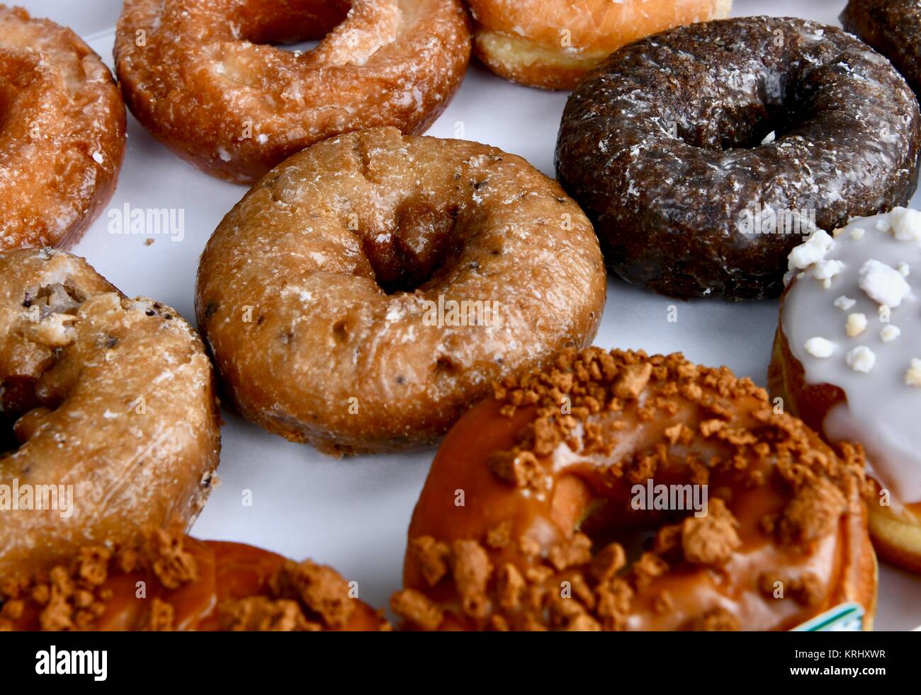 Fresh baked donut assortment Stock Photo - Alamy